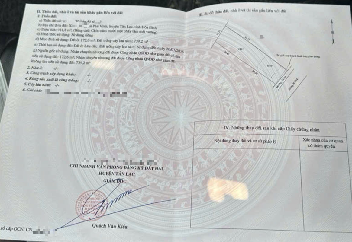 Bán Lô Đất 911.8m Tại Phú Vinh Tân Lạc Bám Đường Bê Tông 15m Đất Vuông ...
