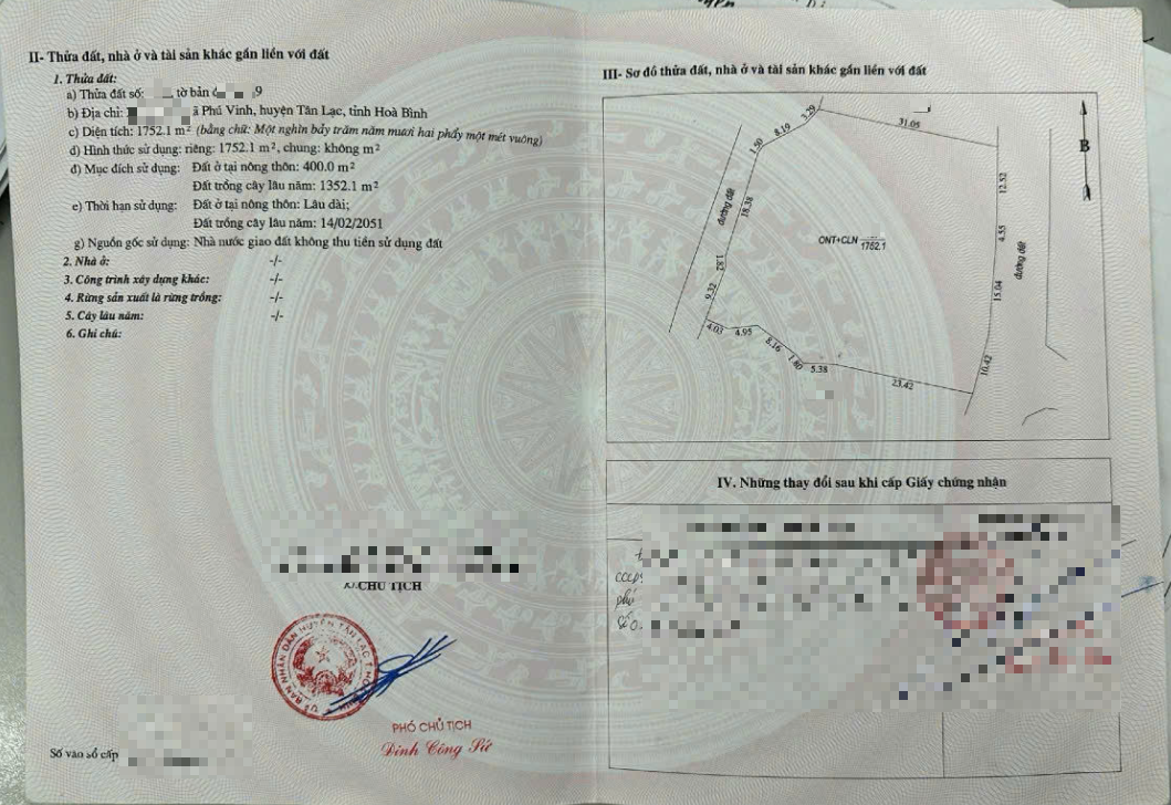 Bán Lô Đất Nghỉ Dưỡng 1752m Tại Phú Vinh Tân Lạc Bám Đường Bê Tông Ô Tô ...