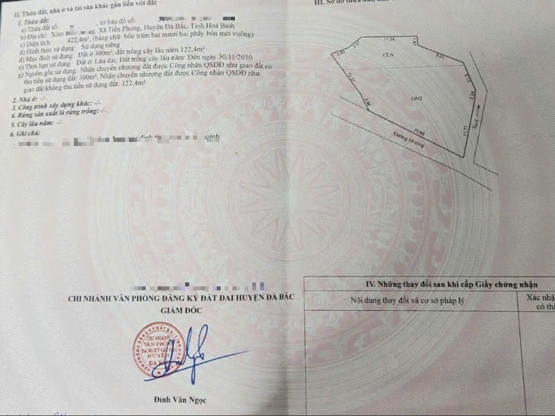 Bán Lô Đất 422.4m Tại Tiền Phong Đà Bắc Bám Đường Bê Tông Ô Tô Vào Tận ...