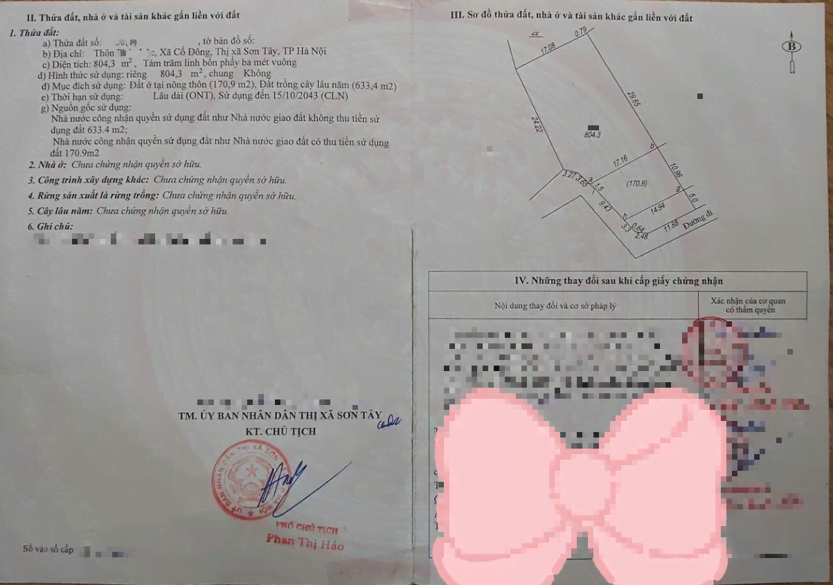 Bán Lô Đất 804.3m Cổ Đông Sơn Tây Bám Đường Trải Aphan Ô Tô Vào Tận Đất ...
