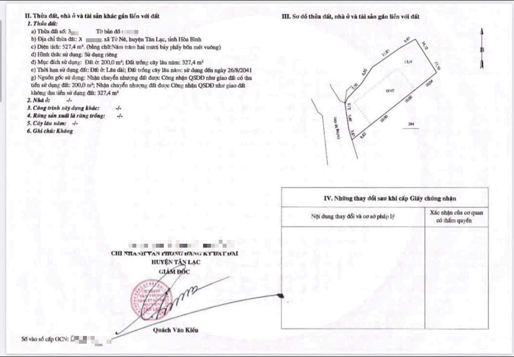 Bán Lô Đất 527.4m Tại Tử Nê Tân Lạc Bám ĐƯờng Bê Tông Ô Tô Vào Tận Đất ...