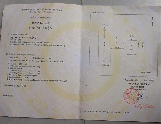 Bán Lô Đất 150m Tại Phú Cường Tân Lạc Bám Đường QL6 Vào Tận Đất Dân Cư ...